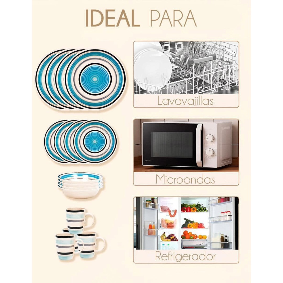 SET DE LOZA 16PCS – EPB Uruguay, El precio barato